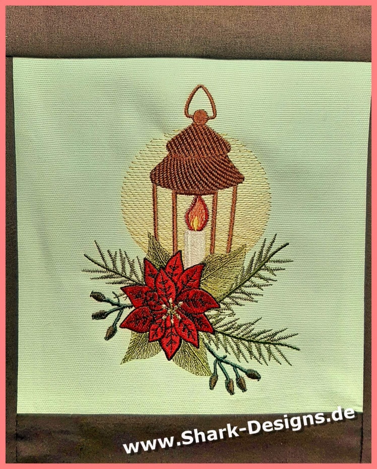 Embroidery motif Christmas lantern in 7 cozy sizes