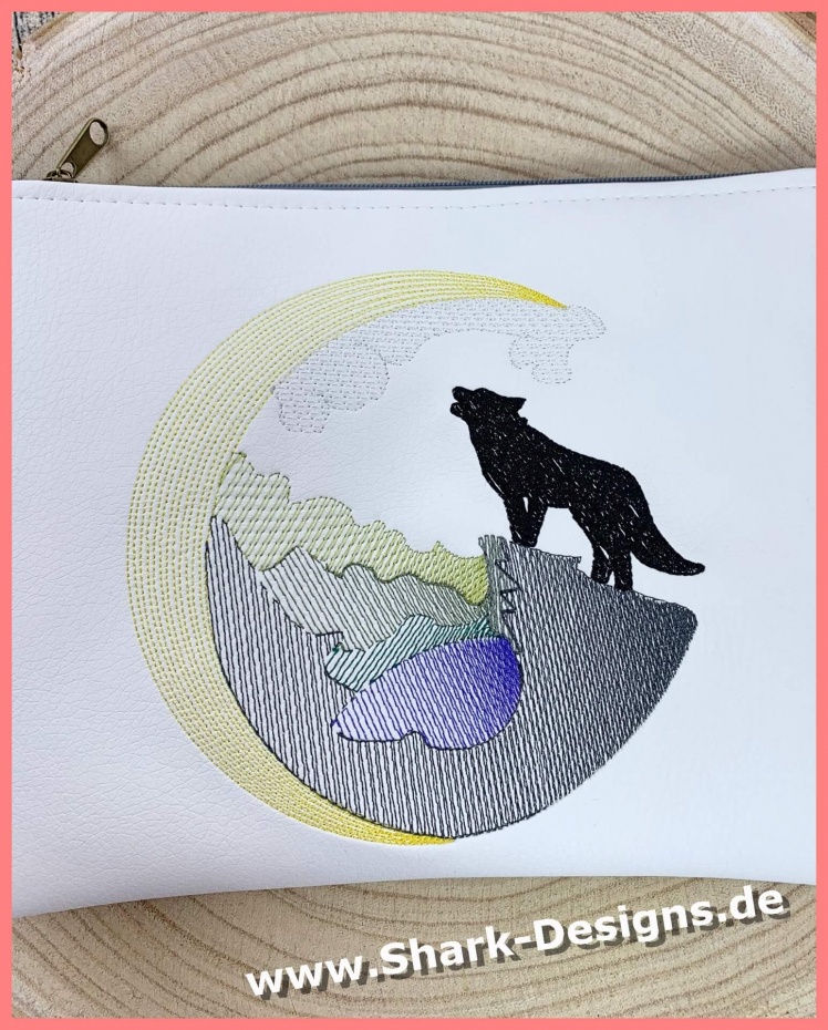 Stickdatei Wolf 5 in 6 Naturgrößen