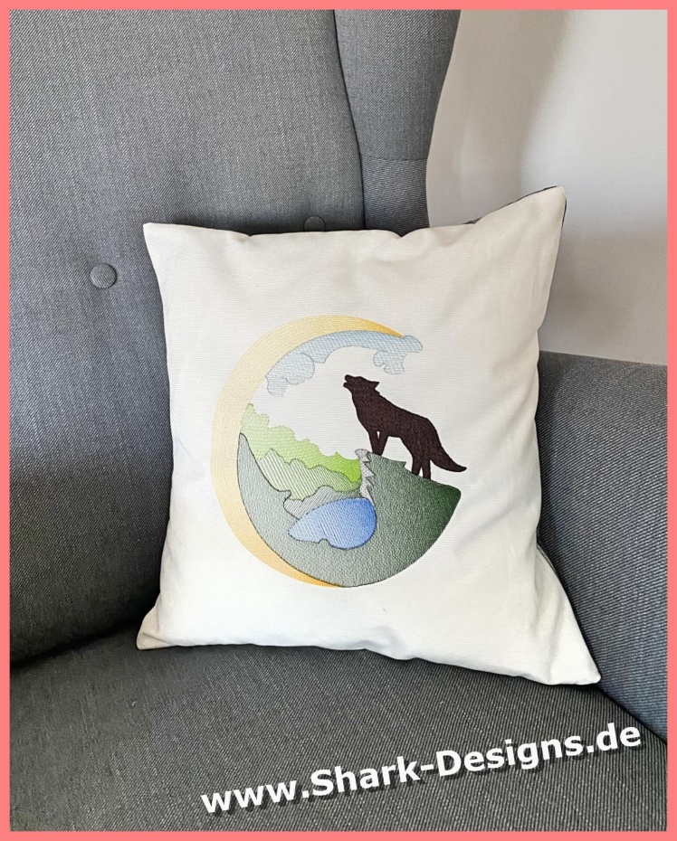 Stickdatei Wolf 5 in 6 Naturgrößen