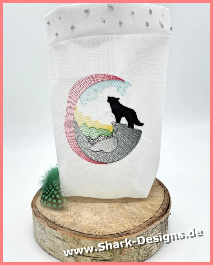 Stickdatei Wolf 5 in 6 Naturgrößen