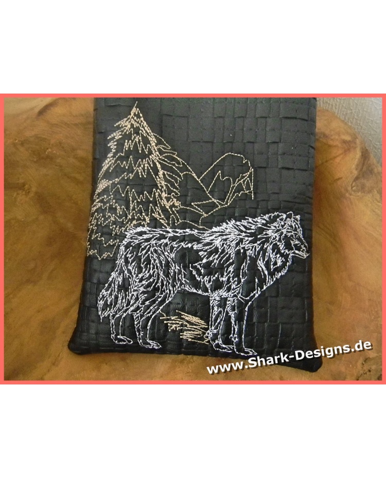 Stickdatei Wolf-2 in 7 Größen, Wildnis, Hunde, Tier, Shark-Designs
