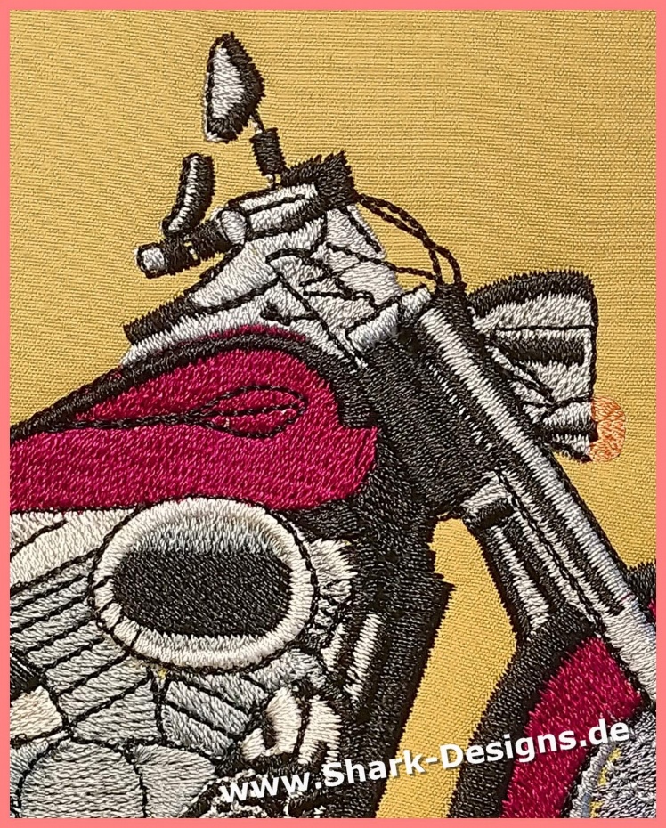 Embroidery file Bike 9 in 6 racy elegant sizes