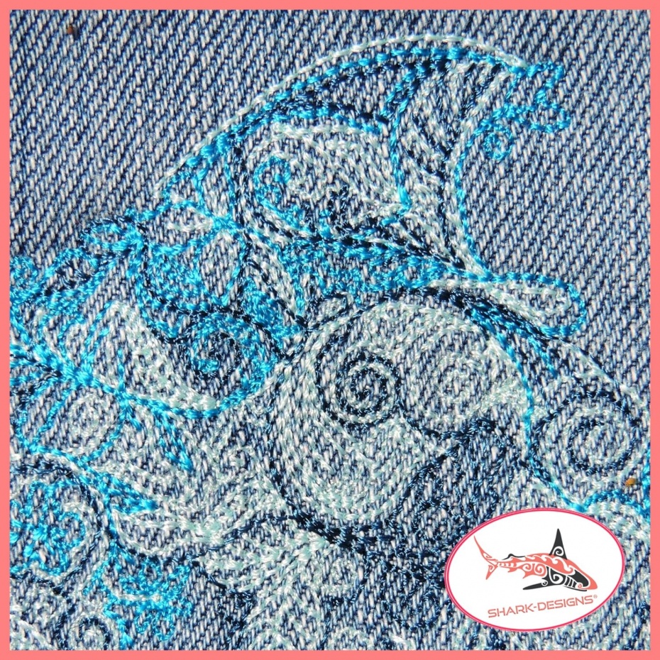 Stickdatei Swirl Dolphin
