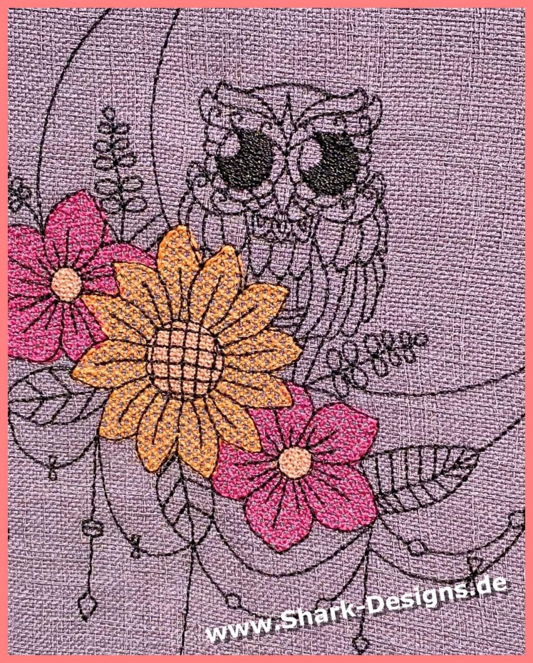 Stickdatei Eule Leila