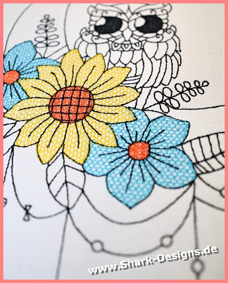 Stickdatei Eule Leila