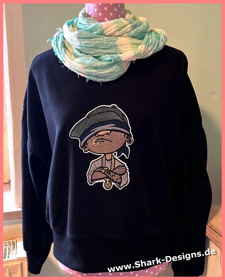 Embroidery file Rapper Boy in 6 youthful sizes