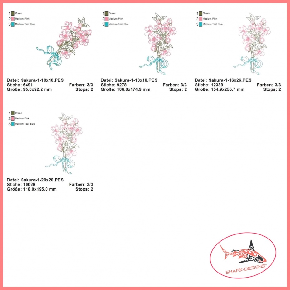 Stickdatei Sakura Lines