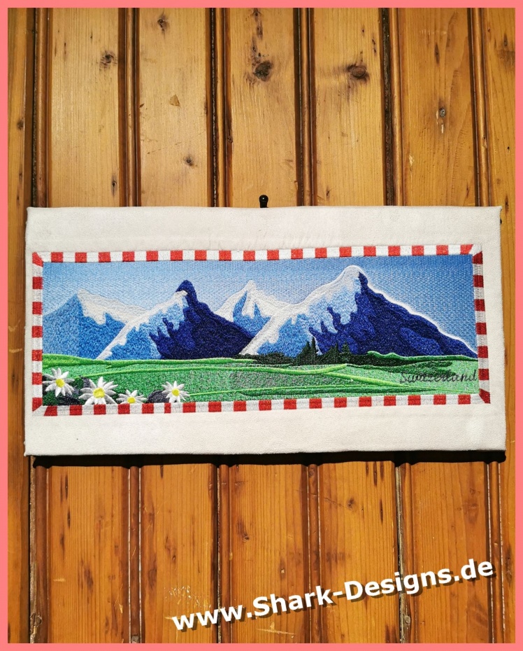 Embroidery file Switzerland in 6 mountainous sizes