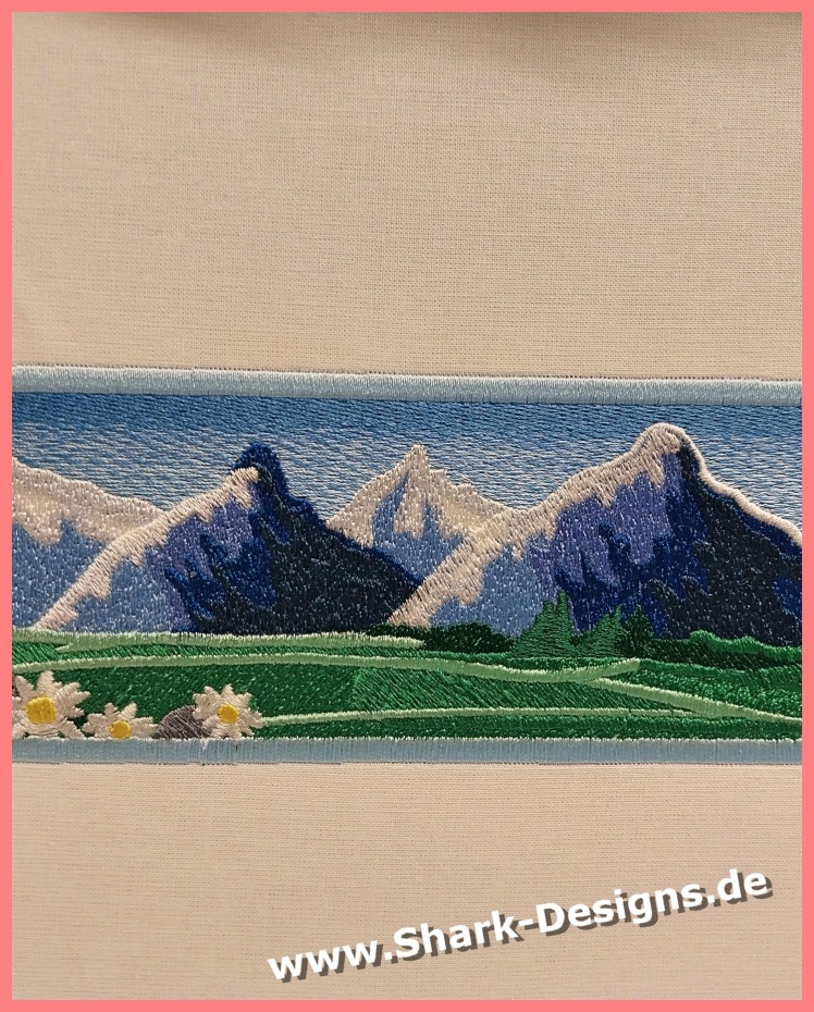 Embroidery file Switzerland in 6 mountainous sizes