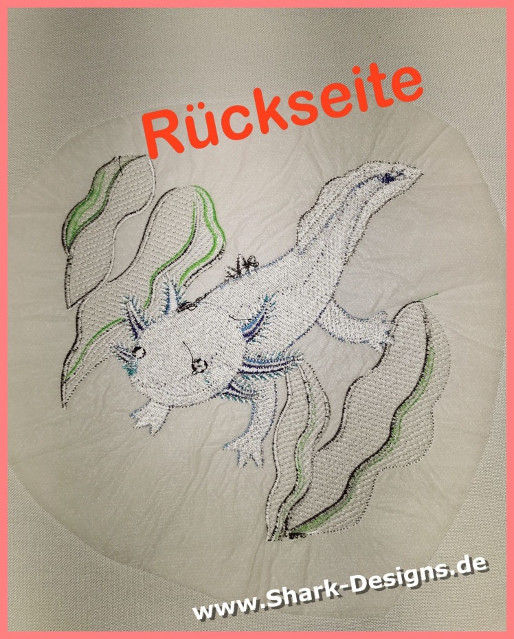 Stickdatei Axolotl in 6 lurchigen Größen