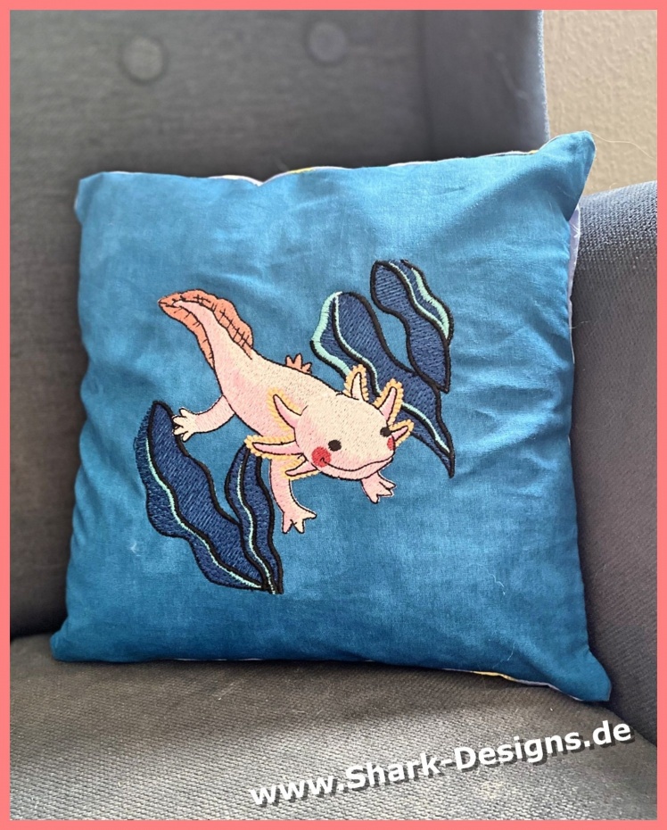Stickdatei Axolotl in 6 lurchigen Größen