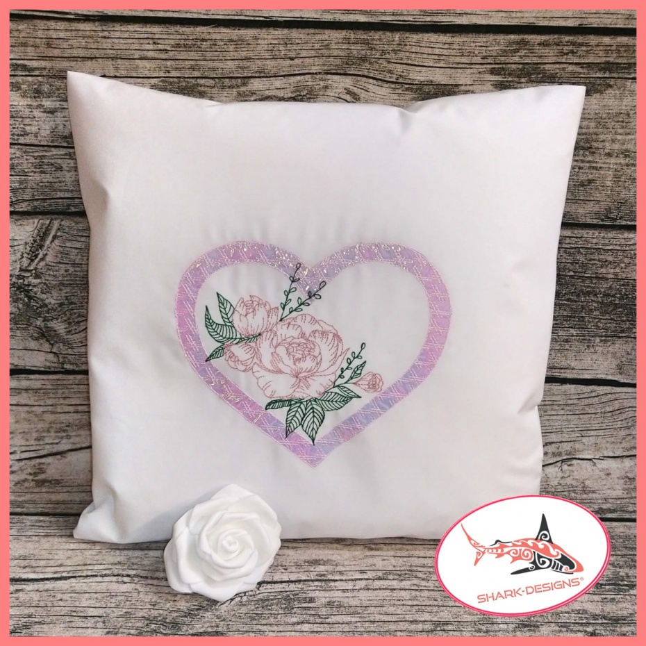 Stickdatei Herzrose - quick and easy