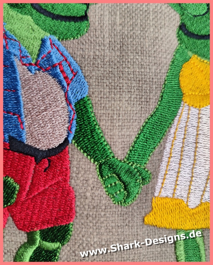 Embroidery file Goblin couple in 7 very much in love sizes