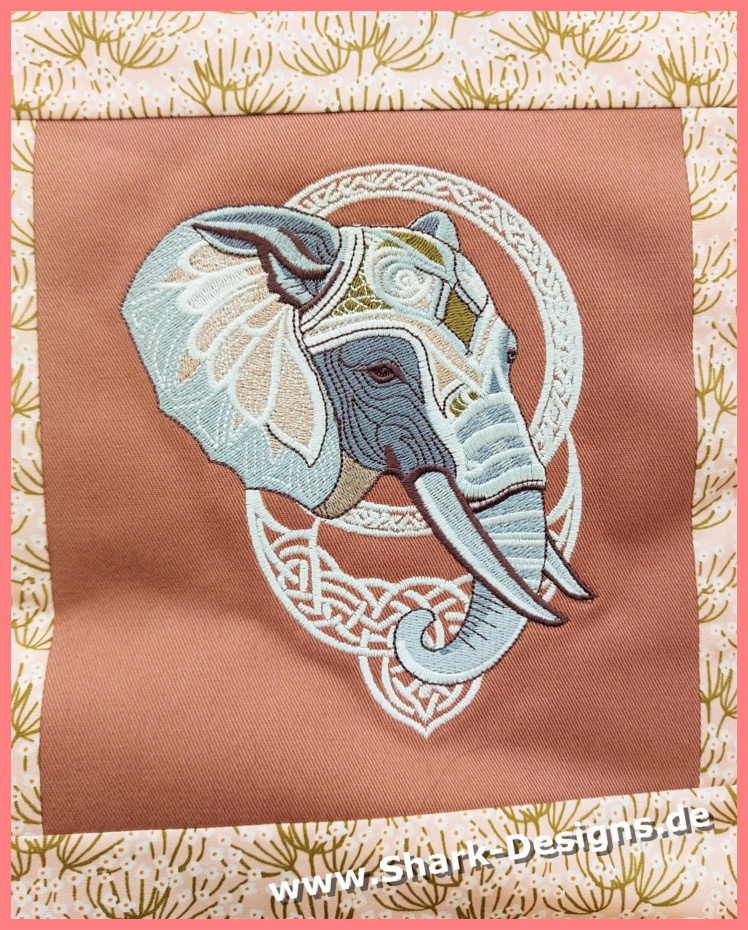 Embroidery file Celtic Elephant in 8 noble sizes