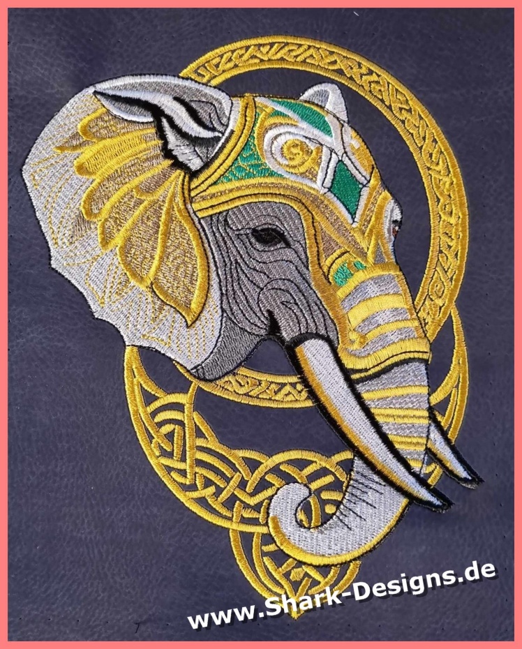 Embroidery file Celtic Elephant in 8 noble sizes