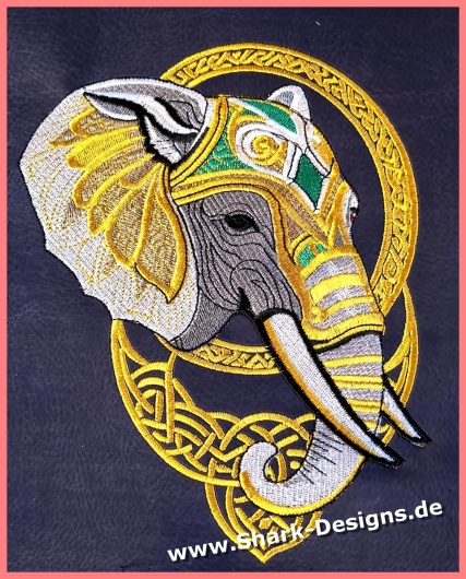 Stickdatei Celtic Elephant in 8 edlen Größen