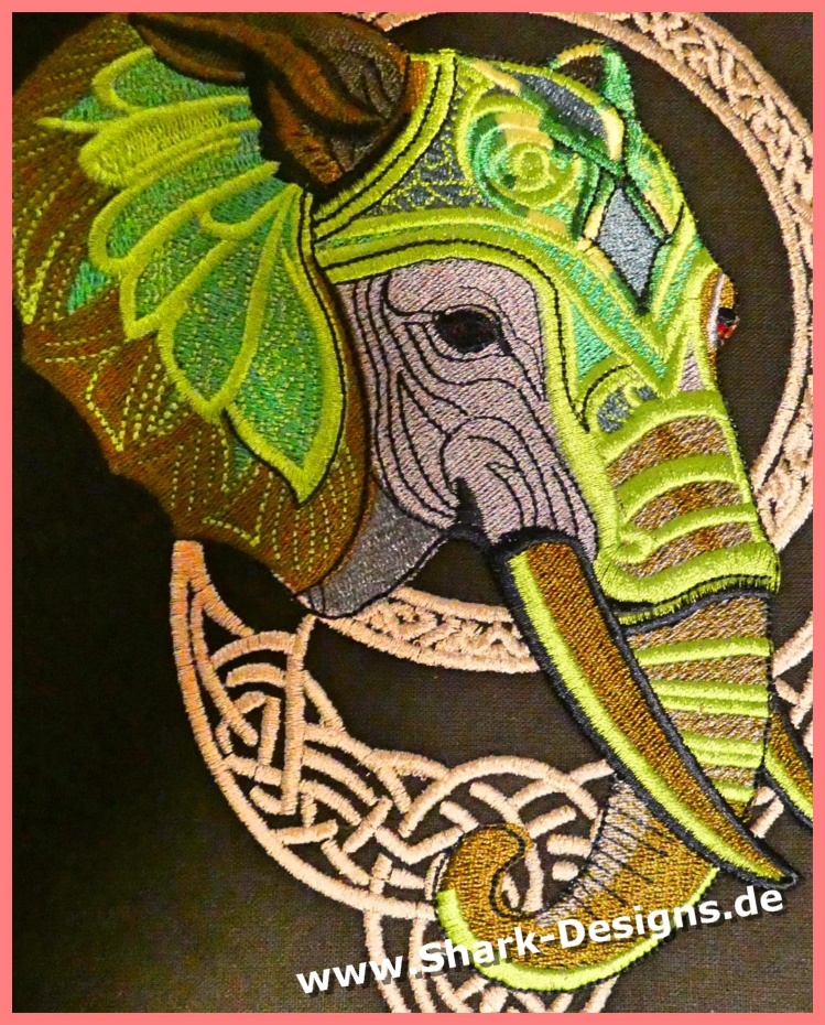 Embroidery file Celtic Elephant in 8 noble sizes