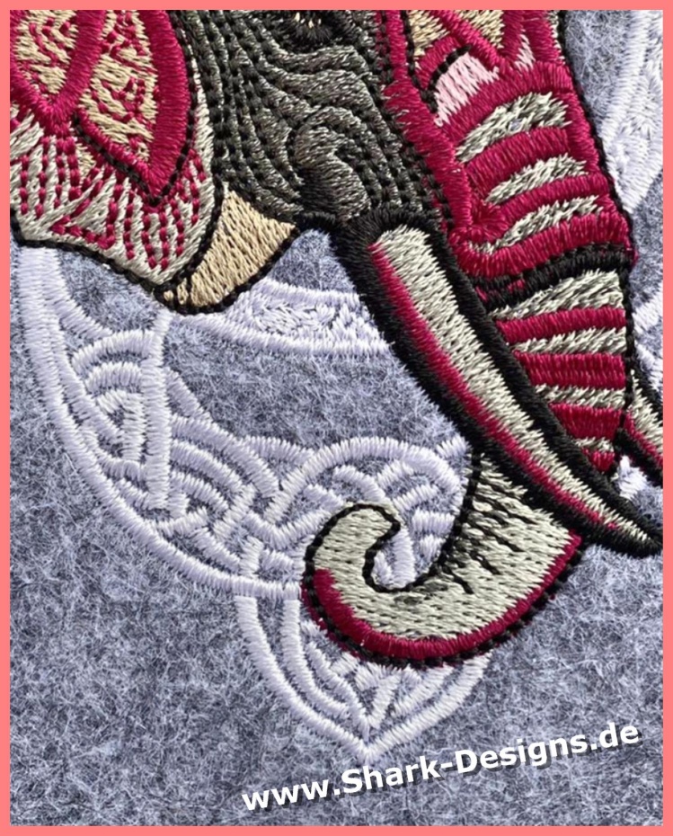 Embroidery file Celtic Elephant in 8 noble sizes