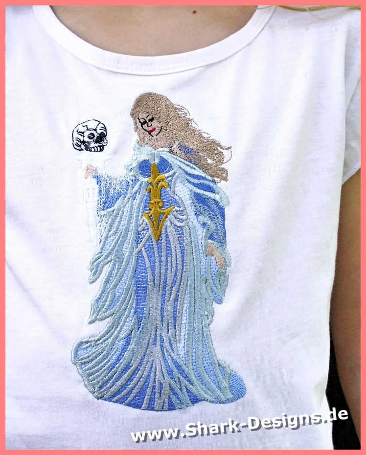 Embroidery file Ice Angel in 6 winter cold sizes
