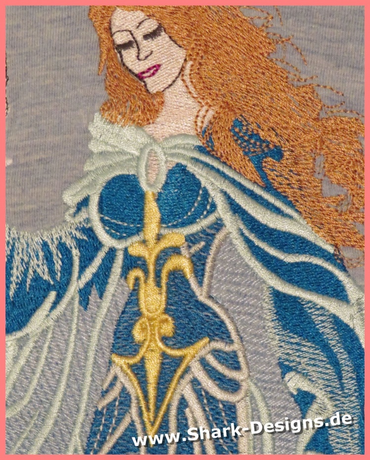Embroidery file Ice Angel in 6 winter cold sizes