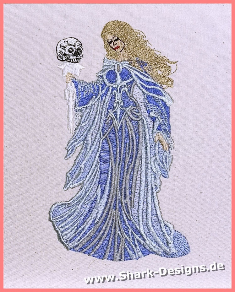 Embroidery file Ice Angel in 6 winter cold sizes