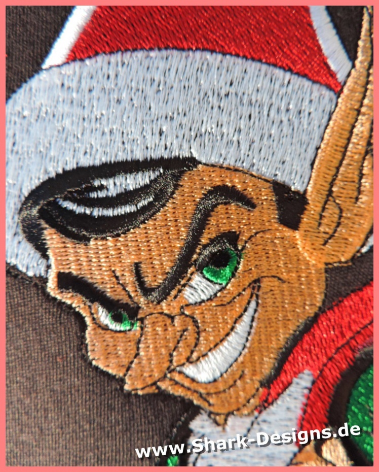 Evil Elf embroidery file in 8 cheeky sizes