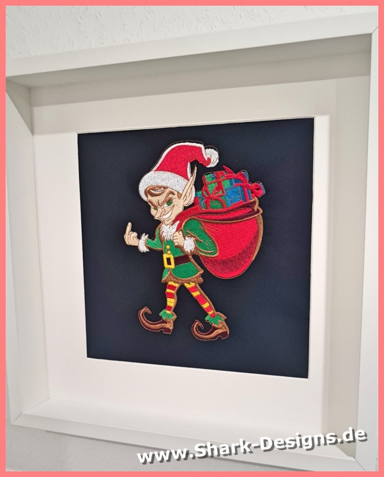 Evil Elf embroidery file in 8 cheeky sizes