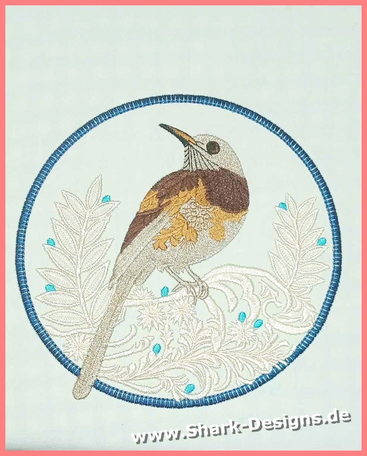 Winter bird embroidery file in 6 wonderful sizes