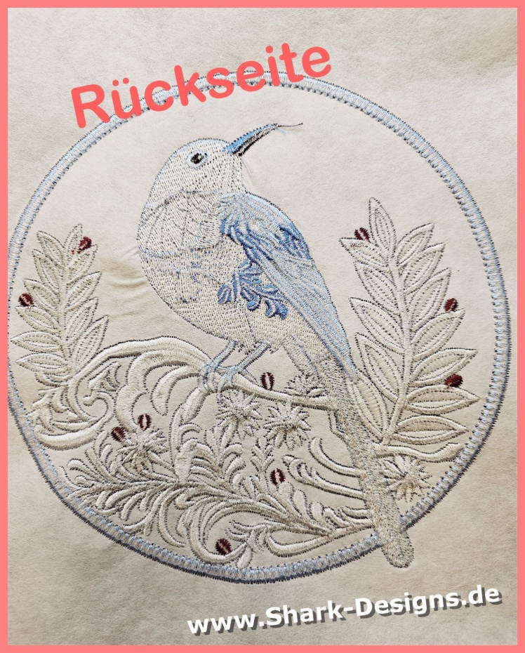 Winter bird embroidery file in 6 wonderful sizes