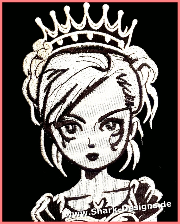 Gothic Girl embroidery file in 8 simple sizes
