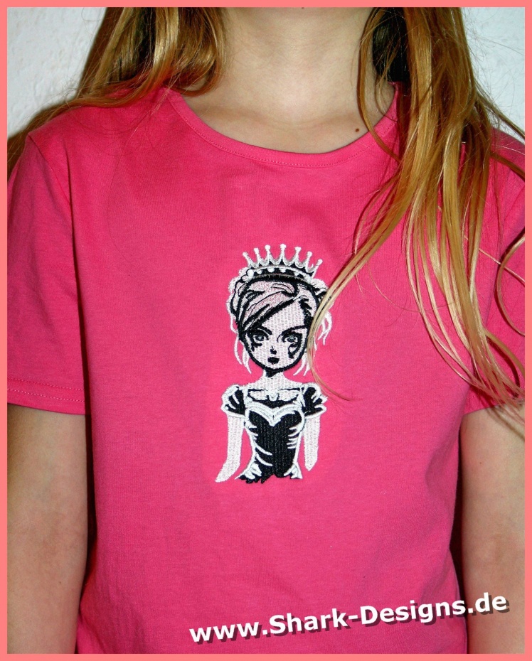 Gothic Girl embroidery file in 8 simple sizes