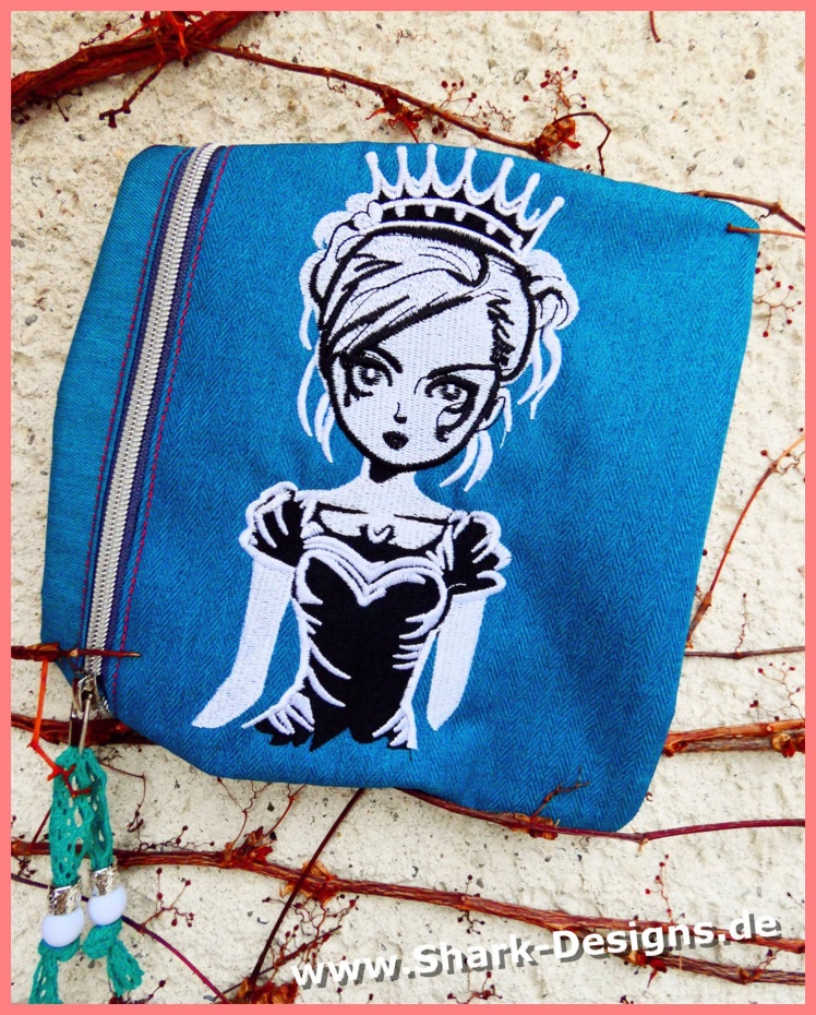 Gothic Girl embroidery file in 8 simple sizes