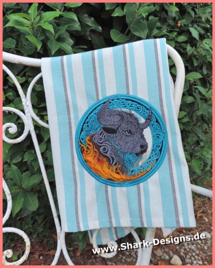 Stickdatei Celtic Bull in 6 starken Größen