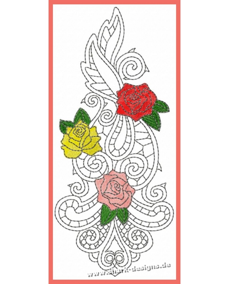 Embroidery Design Rose Zen in 6 sizes