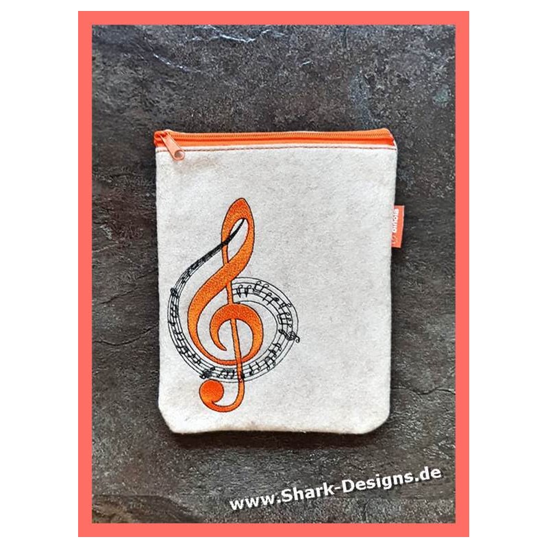 Embroidery Treble Clef in 9 Sizes, Music Embroidery - Shark-Designs