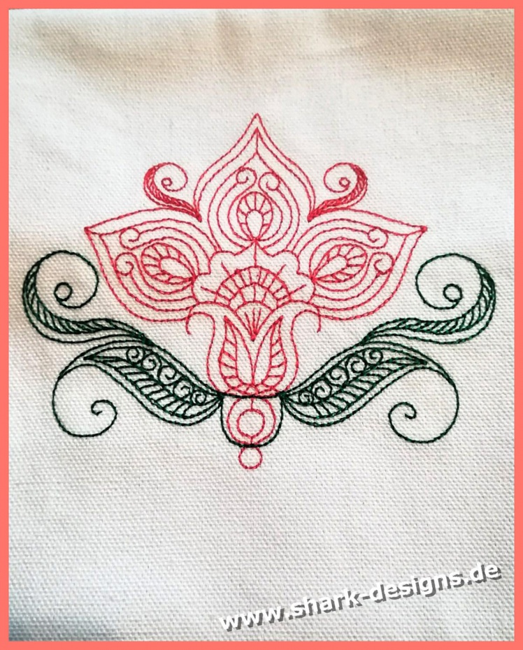 Embroidery files Set Tangle Flowers in 5 sizes