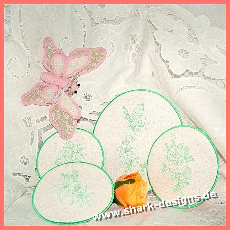 Stickdatei Kleine Blumen, 4 schnell gestickte, kleine Dateien