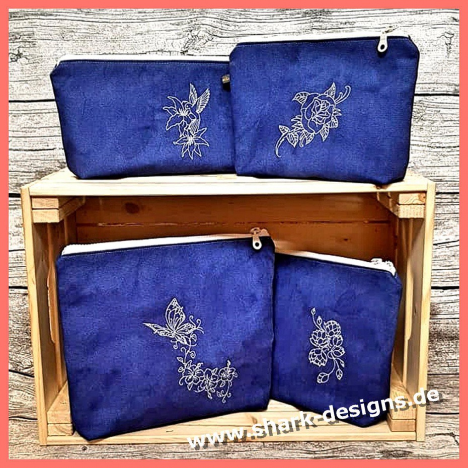 Stickdatei Kleine Blumen, 4 schnell gestickte, kleine Dateien