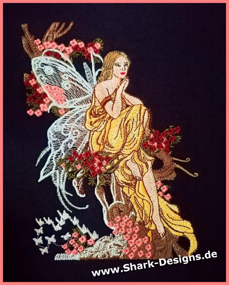 Dreaming Fairy A, a fairy bathing in a sea of flowers with background ...