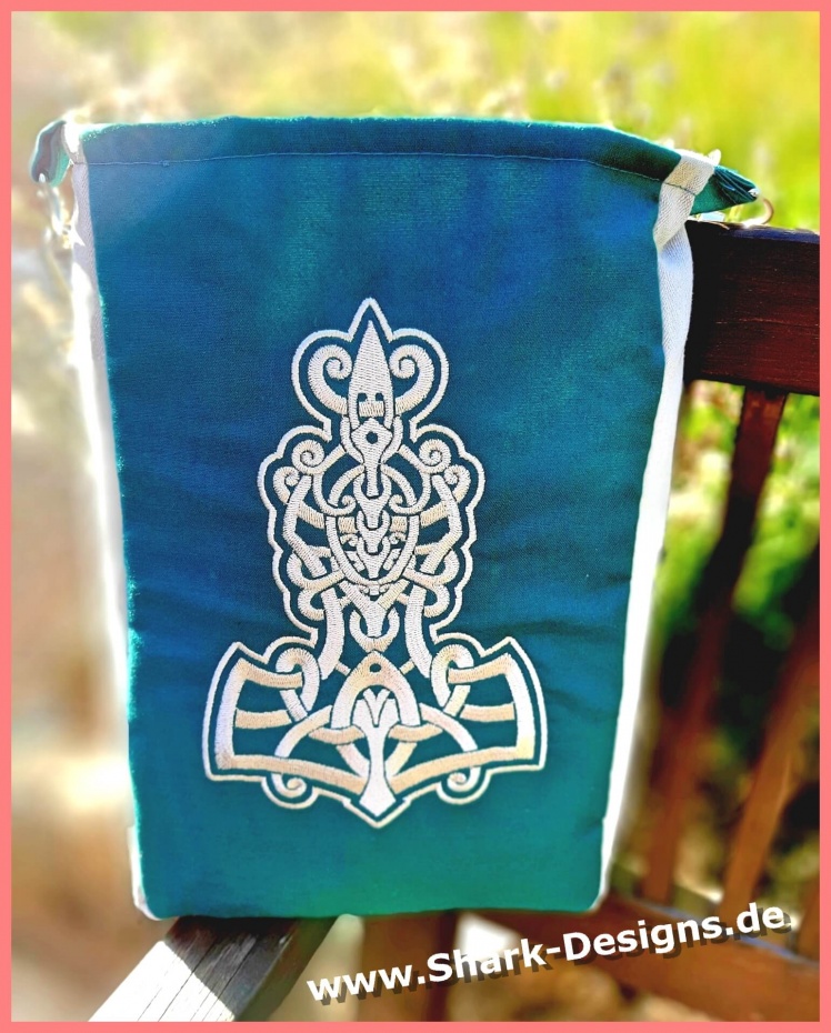 Thors Hammer, the embroidery file in 8 male sizes