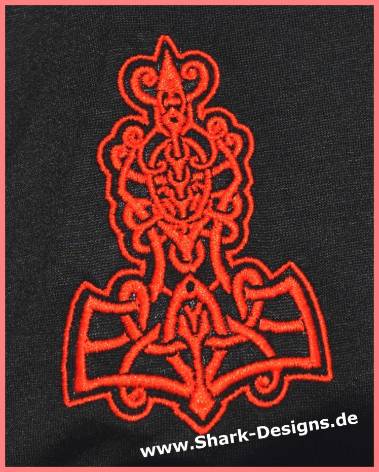 Thors Hammer, the embroidery file in 8 male sizes
