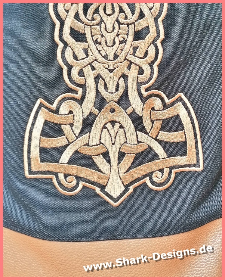 Thors Hammer, the embroidery file in 8 male sizes
