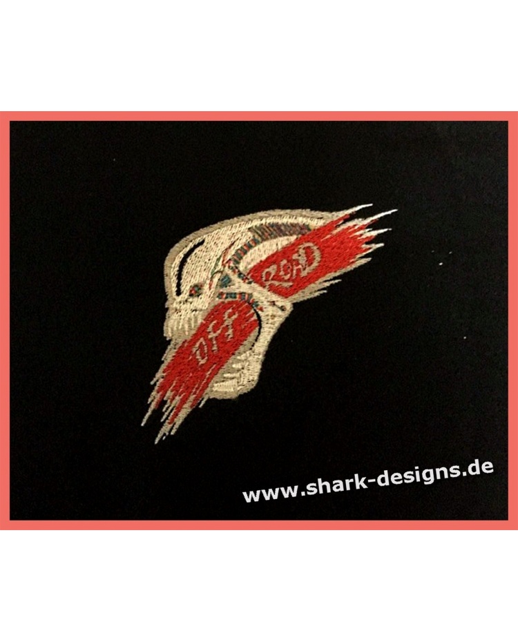 Embroidery file Offroad Skull in 9 Sizes, tempo, car, race, street