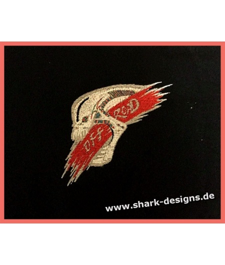 Embroidery file Offroad Skull in 9 Sizes, tempo, car, race, street
