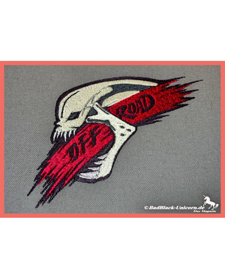 Embroidery file Offroad Skull in 9 Sizes, tempo, car, race, street