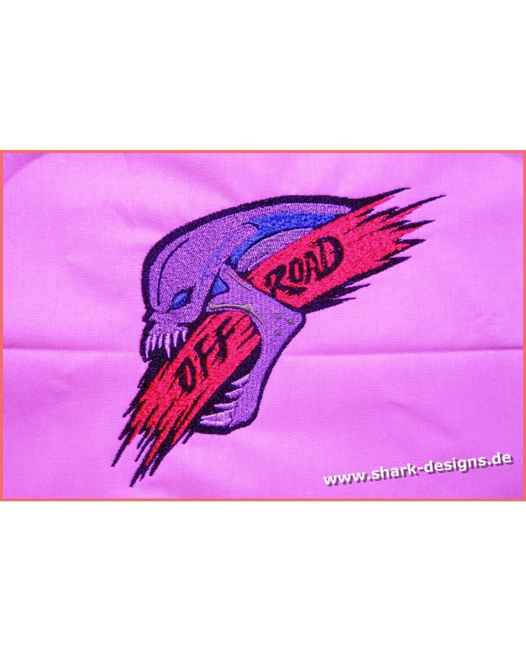 Embroidery file Offroad Skull in 9 Sizes, tempo, car, race, street