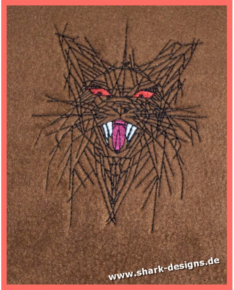 Embroidery Design Horror Cat in 9 Sizes, scary, terible, gothic